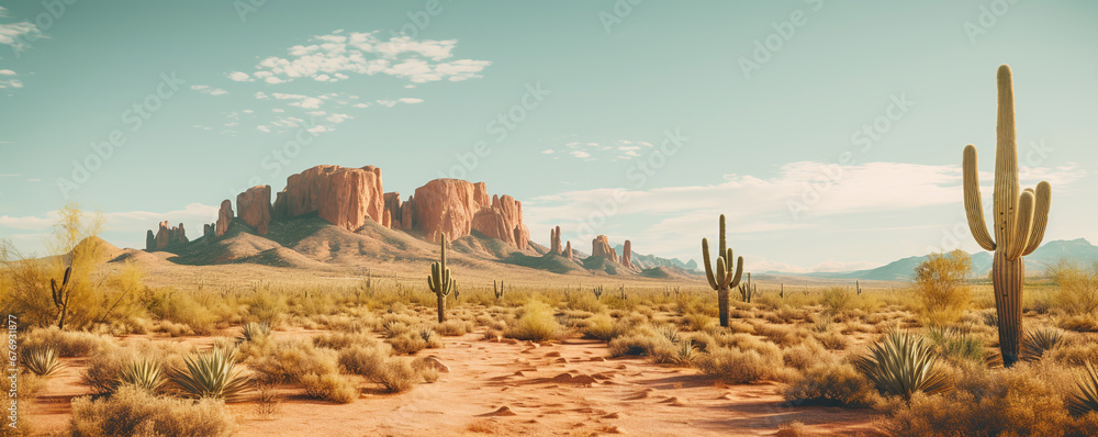 Arizona desert landscape background. ai generative Stock Illustration ...