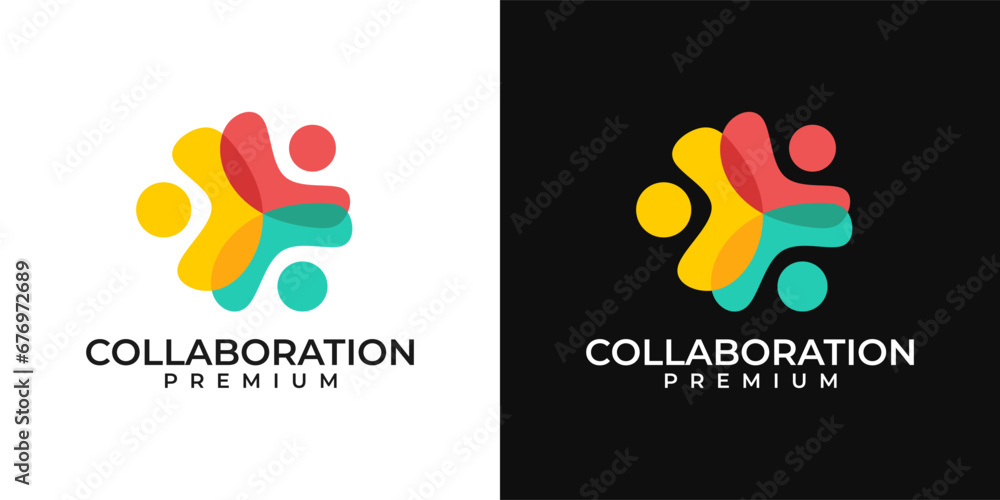 People community logo design. Colorful fun unity logo. Vector logo ...