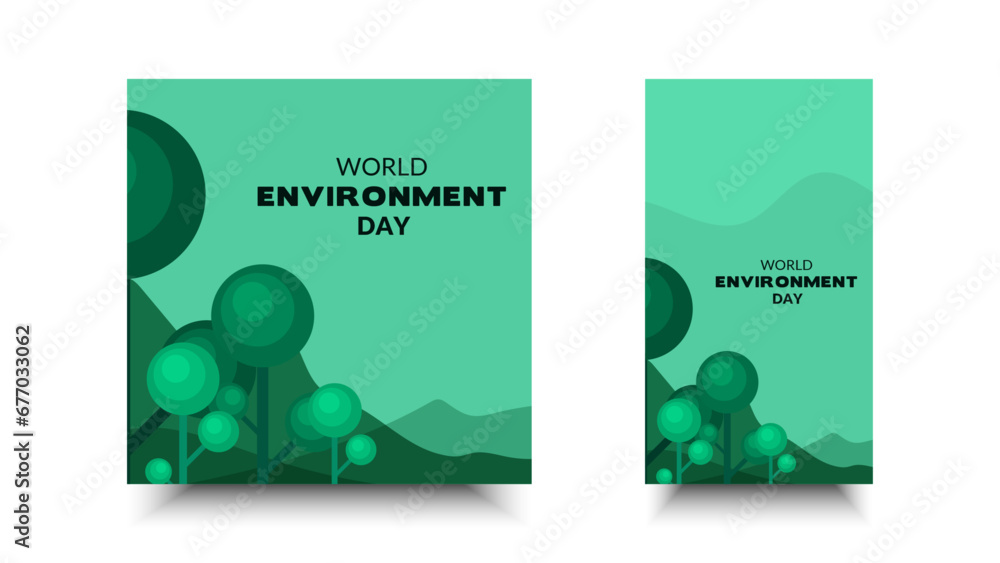 world environment day. Vector design for environmental sustainability ...