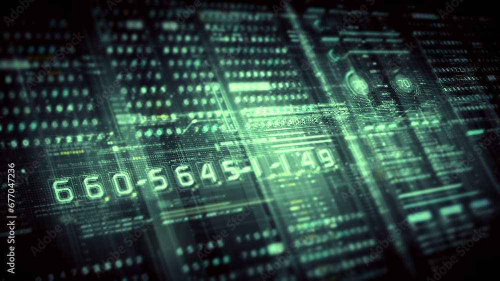 Immersive data matrix simulation UI with cutting-edge digital ...