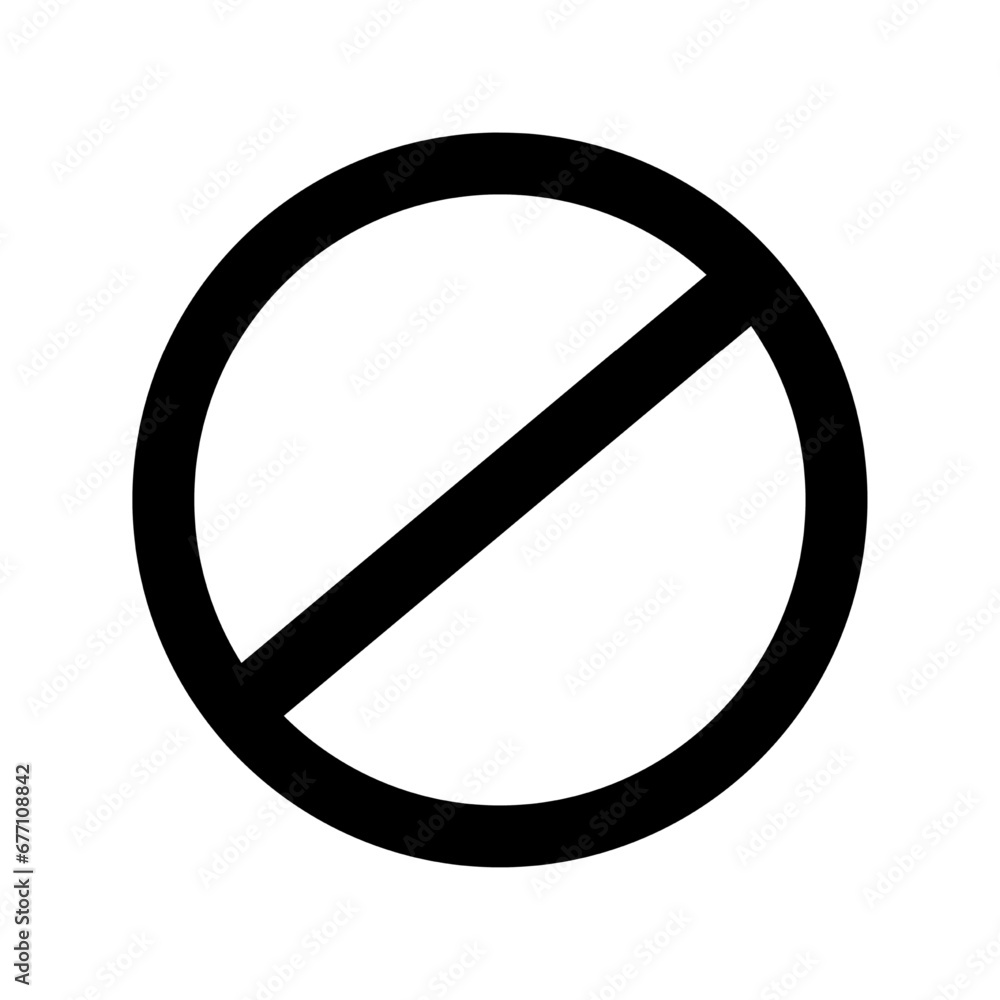 blank black no sign not allowed sign isolated on white transparent ...