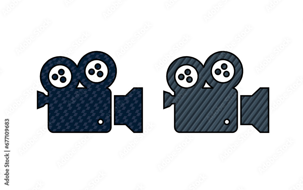 camera video roll icon symbol gray with texture Stock Photo | Adobe Stock