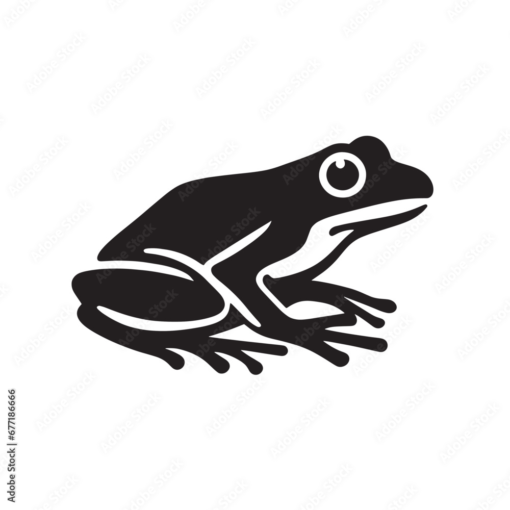 illustration of wild frog, vector of amphibians in nature, amphibian ...
