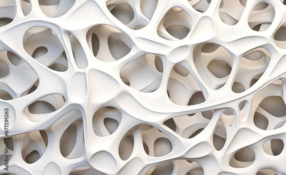White pattern polymer carved structure, large scale abstract ...