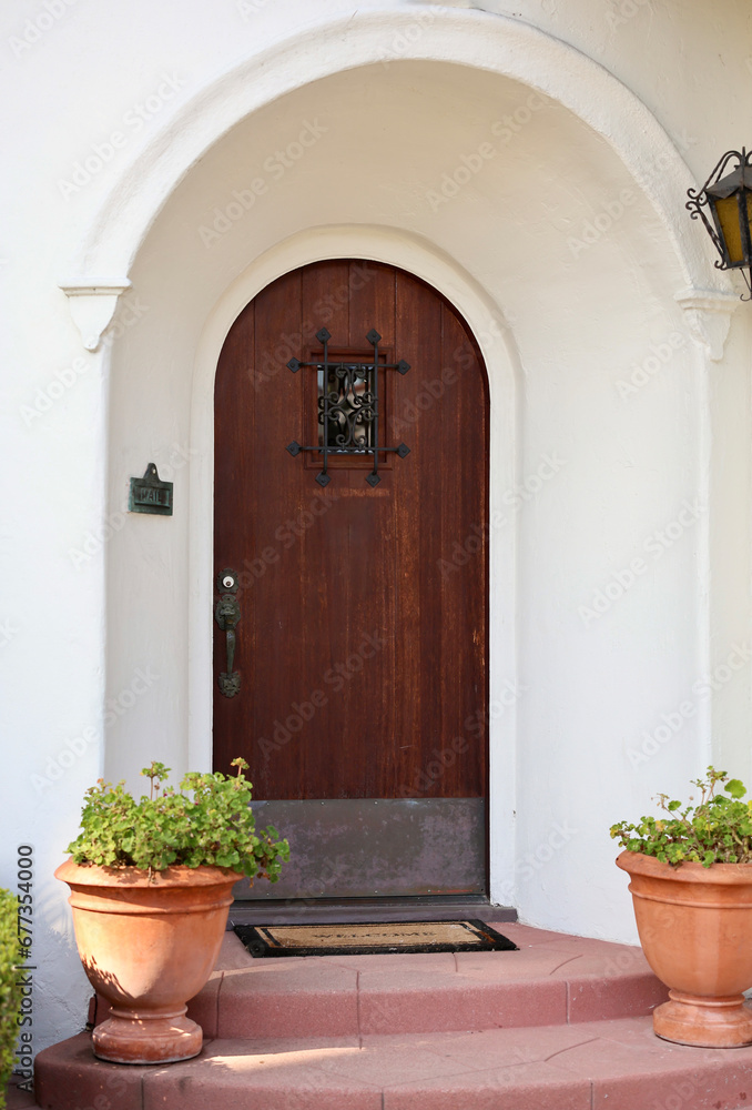 vintage front door with a beveled alcove and a speakeasy look through ...