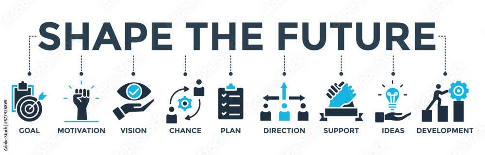 Shape the future banner web icon vector illustration concept for ...