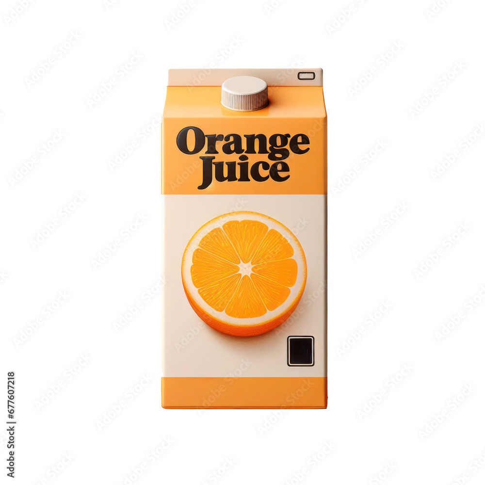 Orange juice carton box isolated on white transparent background, PNG ...