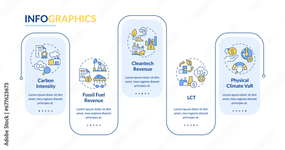 2D climate metrics vector infographics template with simple linear ...
