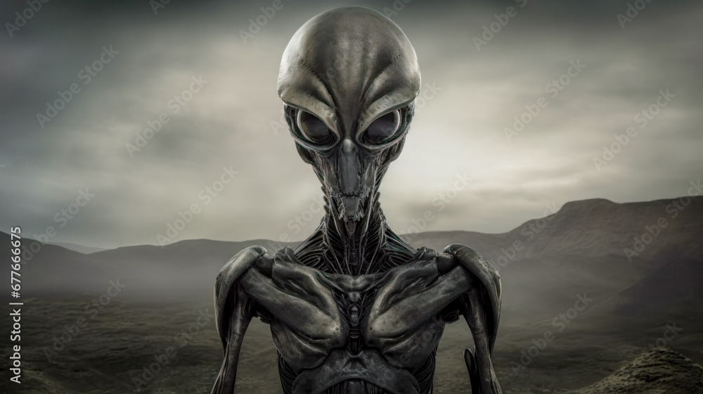 Alien Creature Insect Visit Earth in the Desert Wallpaper Poster ...