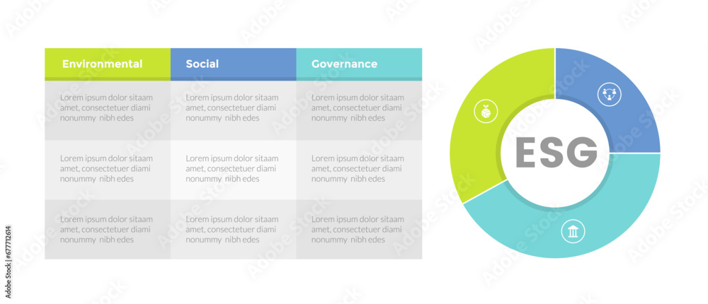 esg environmental social governance infographics template diagram with ...
