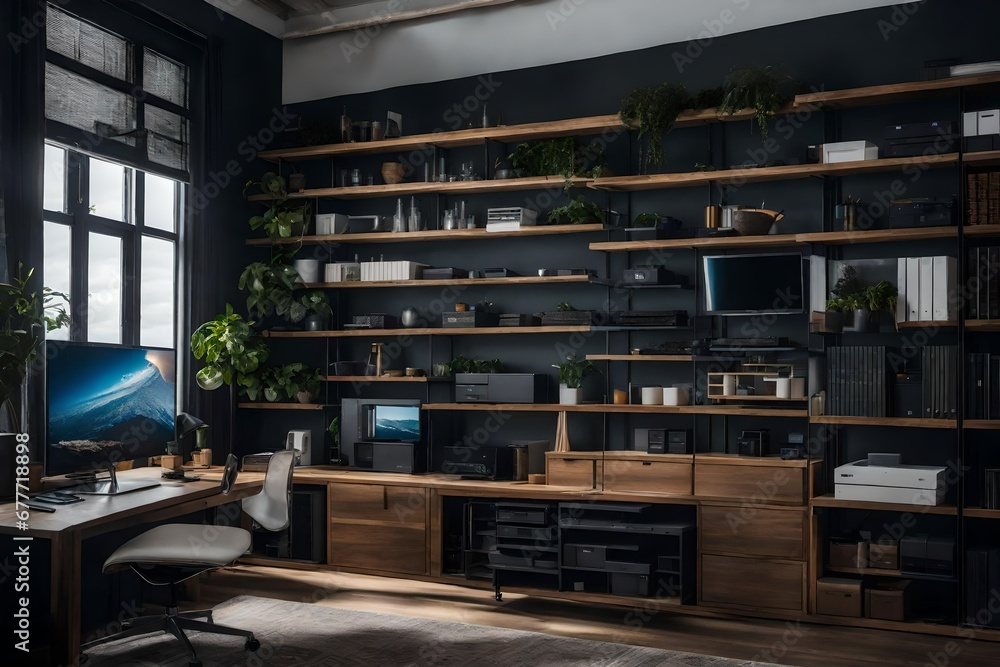 a mix of open shelving and closed storage solutions for practicality ...