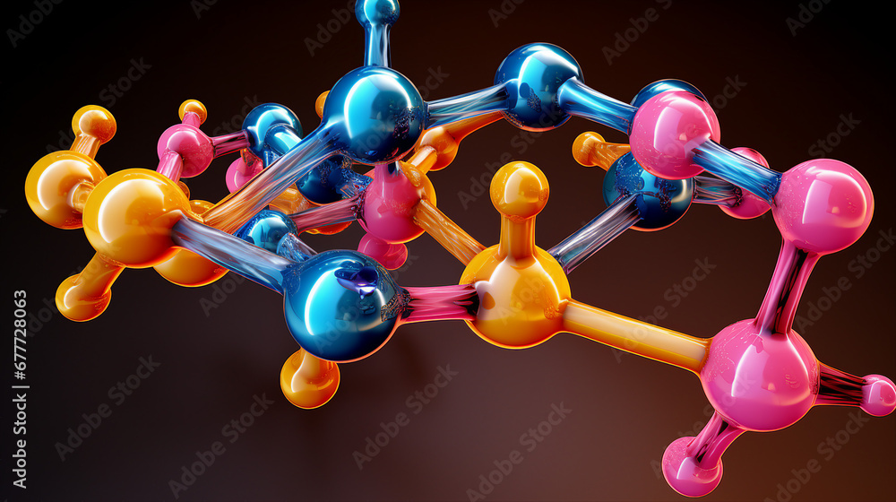 Molecular Structure 3D Model Chemistry Abstract Stock Illustration ...