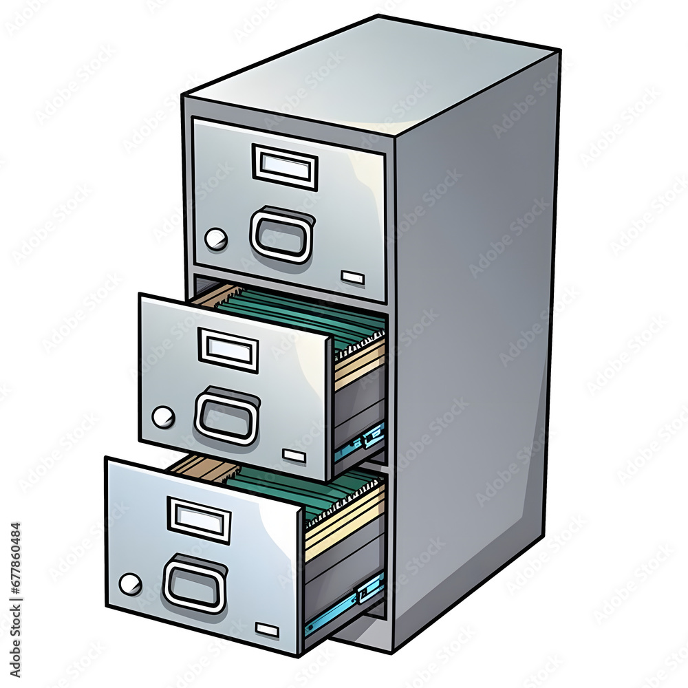 Ilustración de Stock cartoon clipart of Filing Cabinet, furniture ...