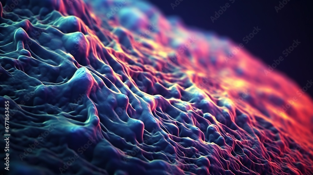 Cellular or membrane structure of tissue under the microscope at high ...