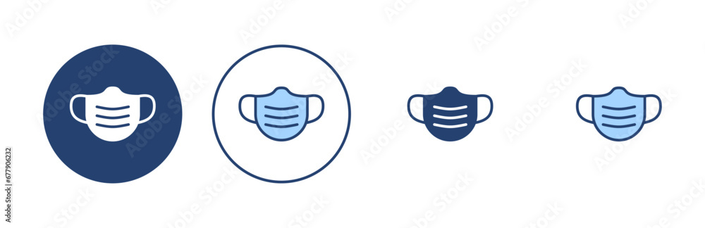 Mask icon vector. Medical mask sign and symbol. Man face with mask icon ...