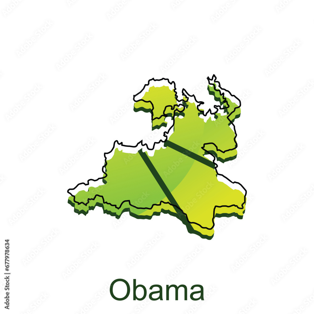 Map City of Obama design, High detailed vector map - Japan Vector ...