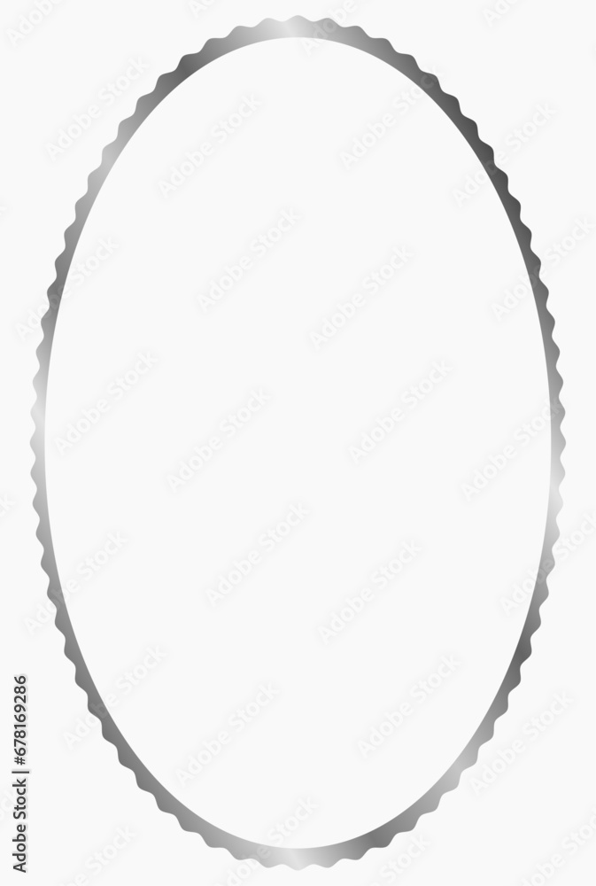 Silver metal oval frame isolated on white. Vector frame for photo ...