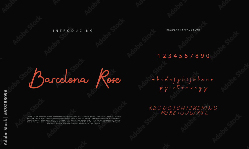 Handwritten Script font. Hand drawn brush style modern calligraphy ...