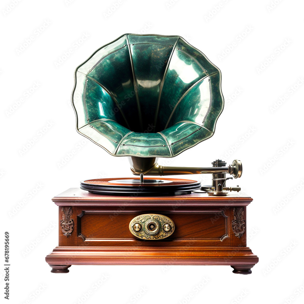 Melodic Memories: Victrola Record Player Vintage Isolated on ...