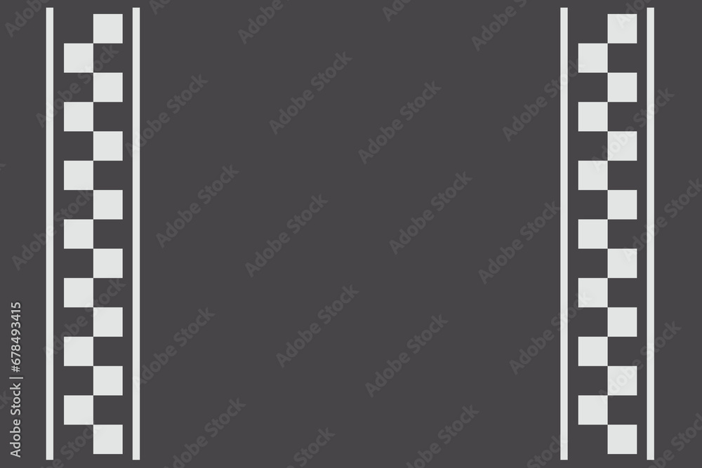 Linear race track with start line. Car or karting road racing ...