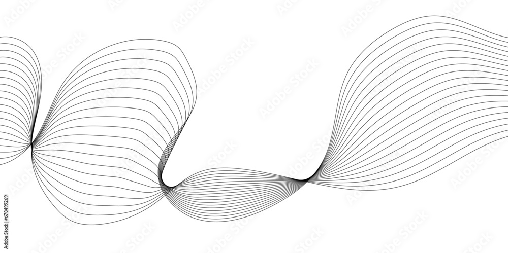 Abstract grey smooth element wavy modern curve lines on transparent ...