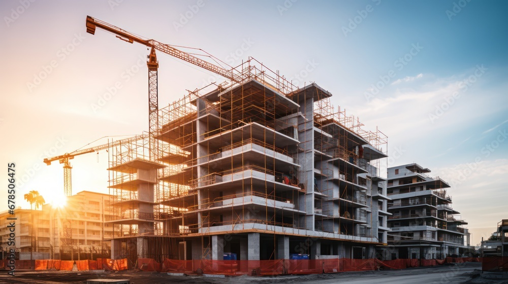Construction background: A Construction site of large residential ...