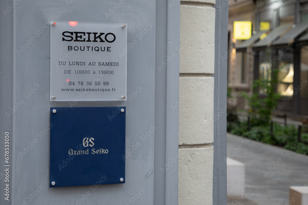 Seiko boutique and grand seiko text brand and sign logo chain of ...