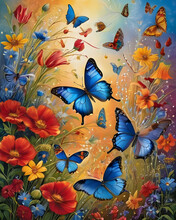 Vintage Flowers And Butterflies Free Stock Photo - Public Domain Pictures