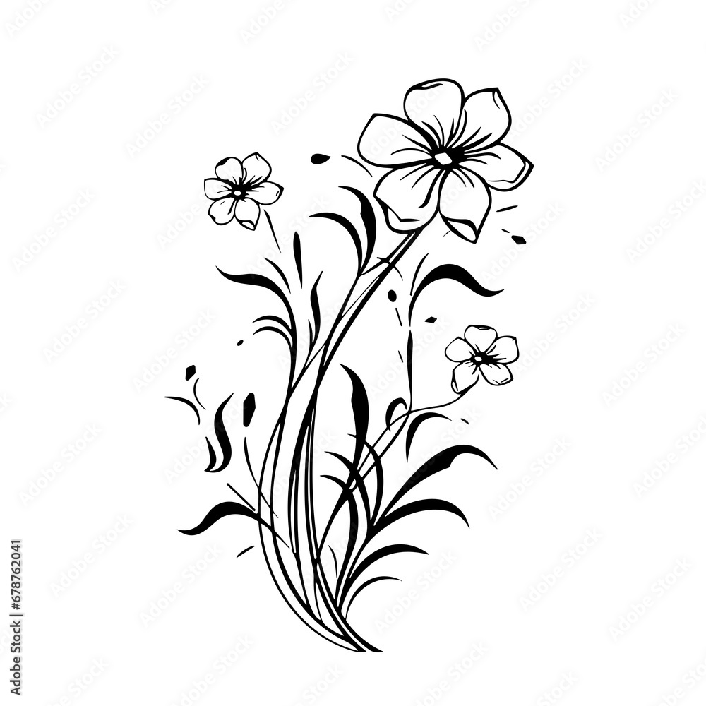 line drawing, line art png, line art prints, spring clipart, line art ...