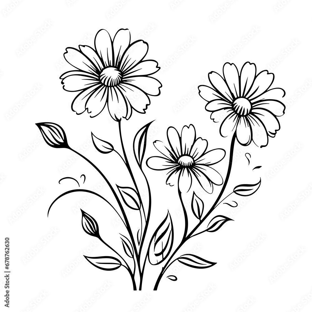 line drawing, line art png, line art prints, spring clipart, line art ...