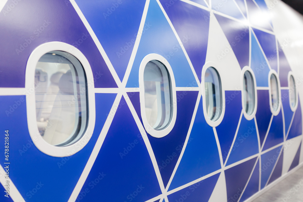 External window of the aircraft fuselage Stock Photo | Adobe Stock