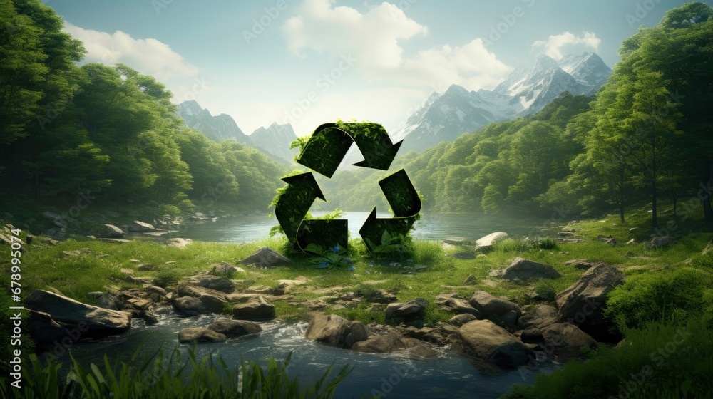 Nature-Embraced Recycling Symbol. A Call to Action for Climate ...