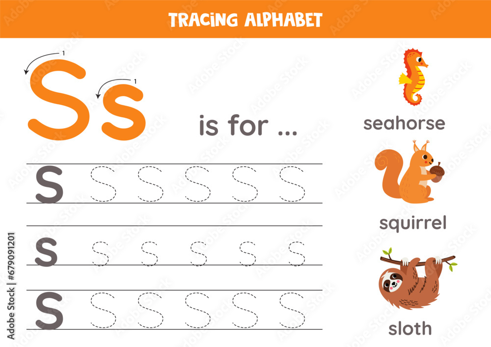 Tracing all letters of English alphabet. Preschool activity for kids ...