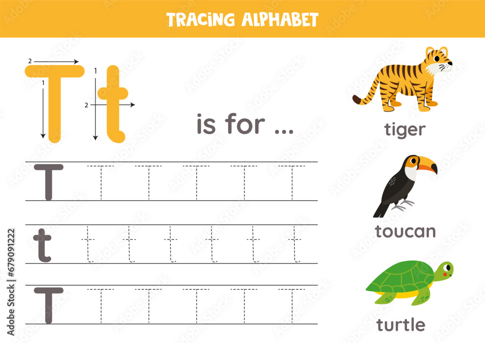Tracing all letters of English alphabet. Preschool activity for kids ...
