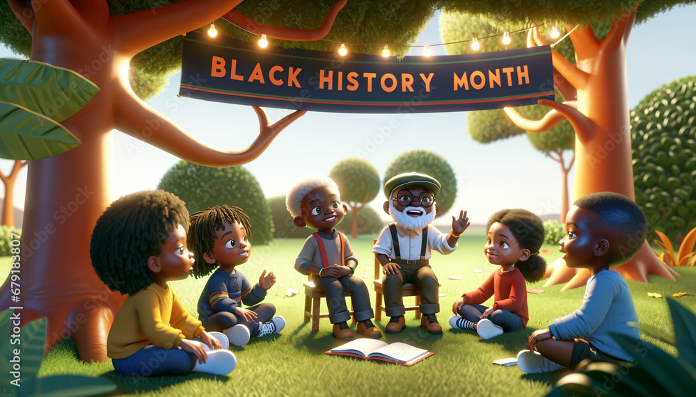 Black history month, children learning, teacher storytelling, school ...
