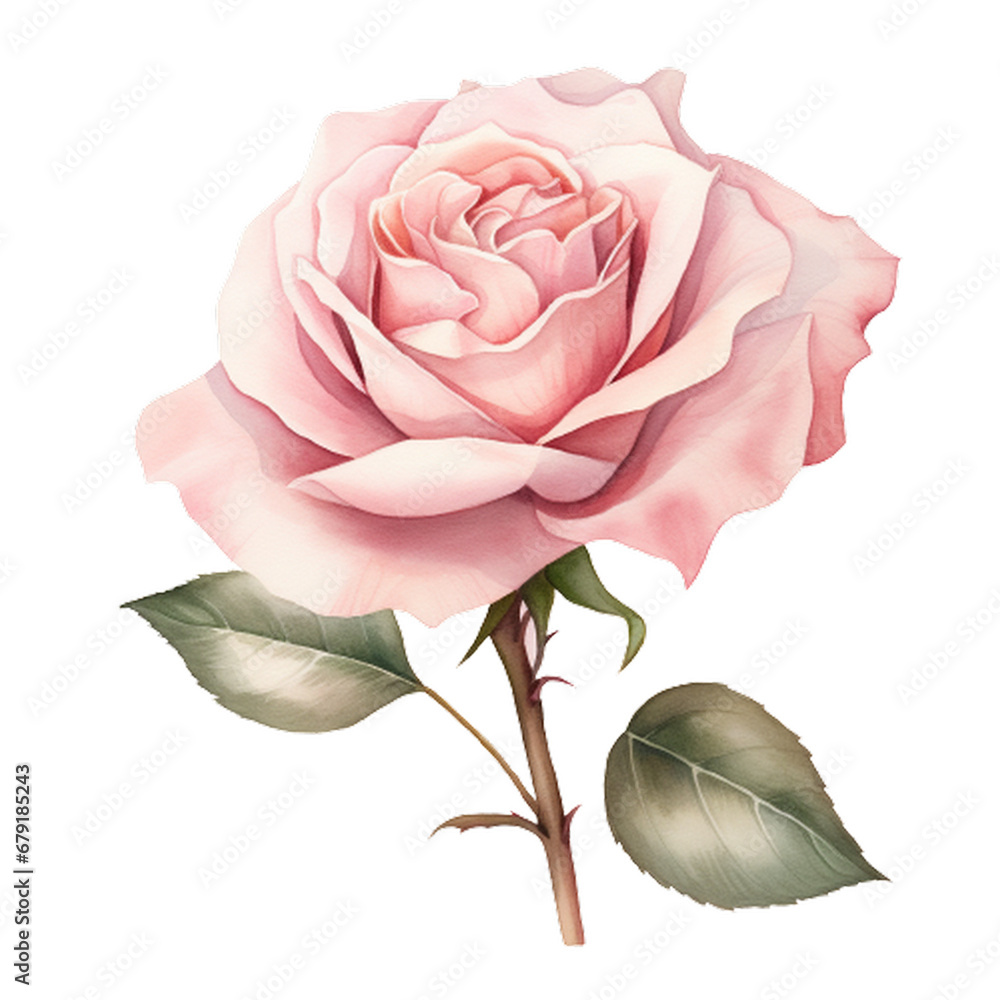 Painted Petals Watercolor Blush Rose Clipart, Watercolor floral border ...