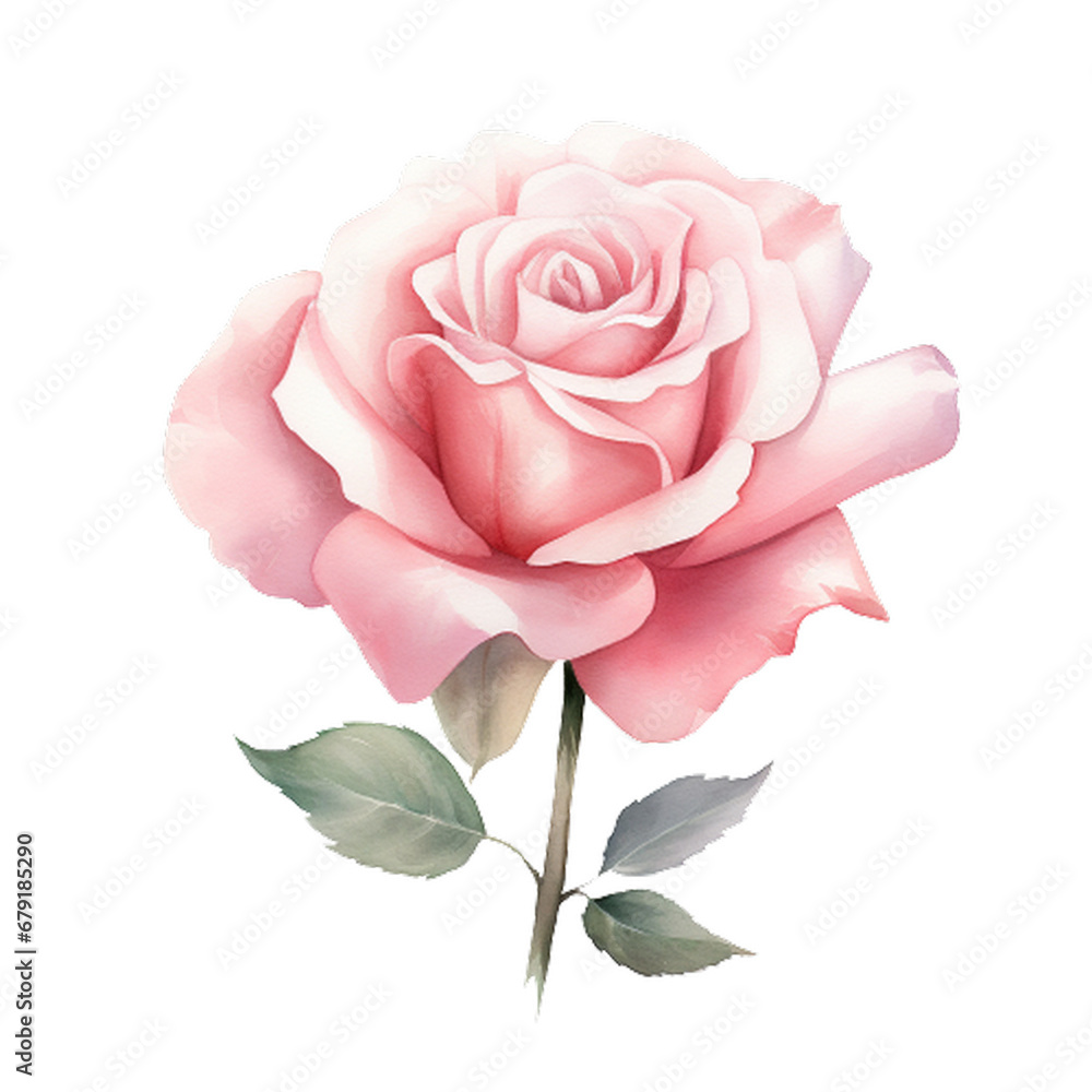 Illustration Stock Painted Petals Watercolor Blush Rose Clipart ...