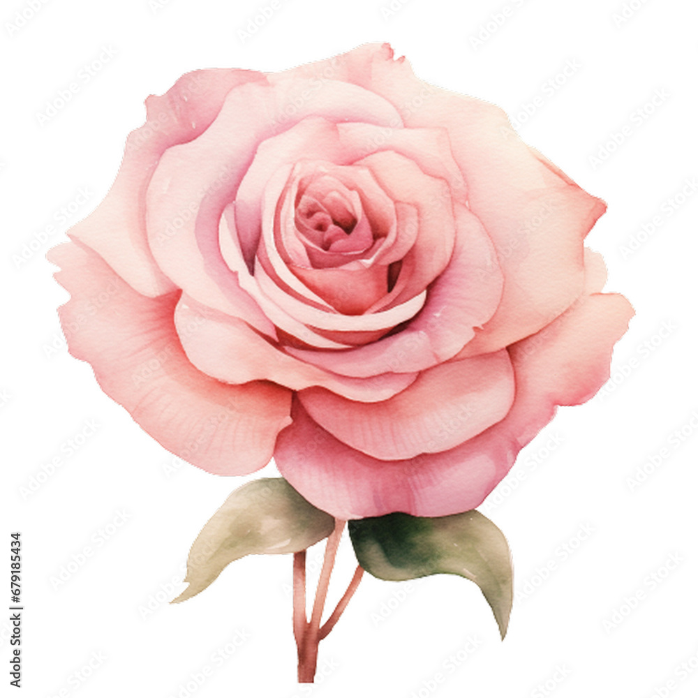 Стоковая иллюстрация «Painted Petals Watercolor Blush Rose Clipart ...