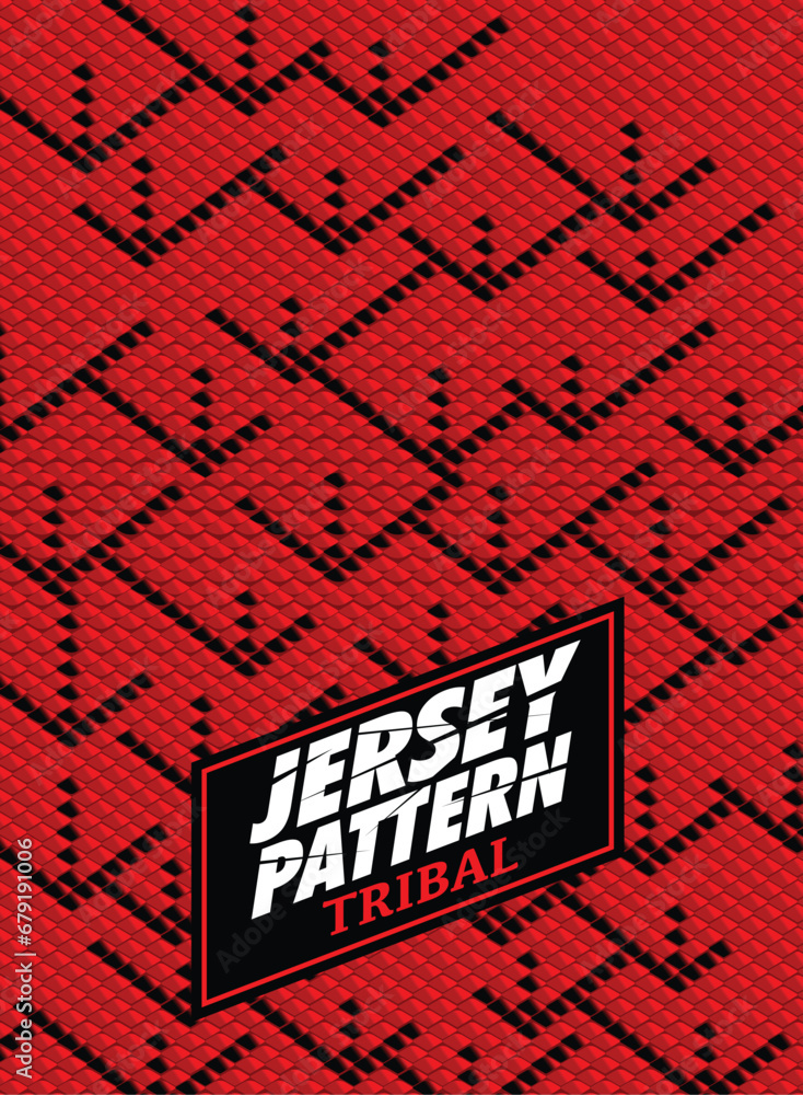 tribal sporty pattern modern classic fuji jersey design red black ...