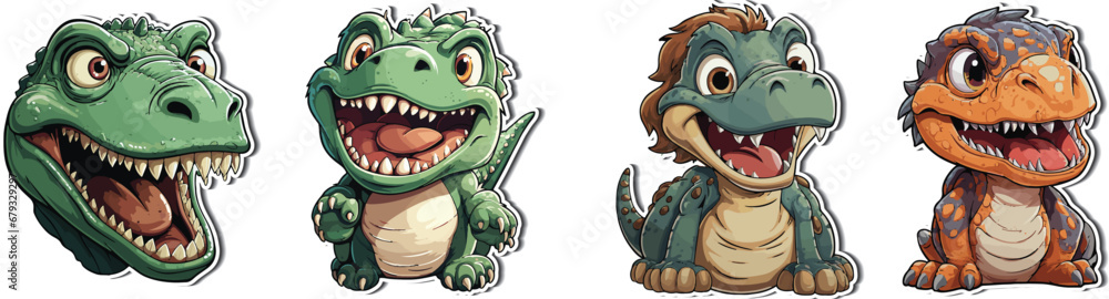 Tyrannosaurus Vector Cartoon - Dino Sticker. Join the fantasy fiesta ...