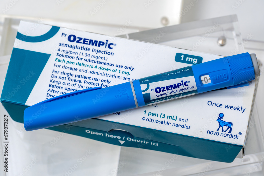 Ozempic semaglutide injection pens and box. Ozempic is a medication for ...