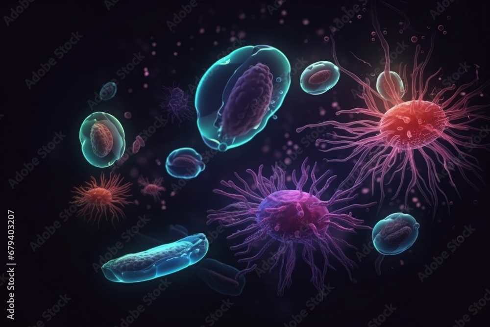 Bacteria, microscopic unicellular organisms, microorganism, under ...