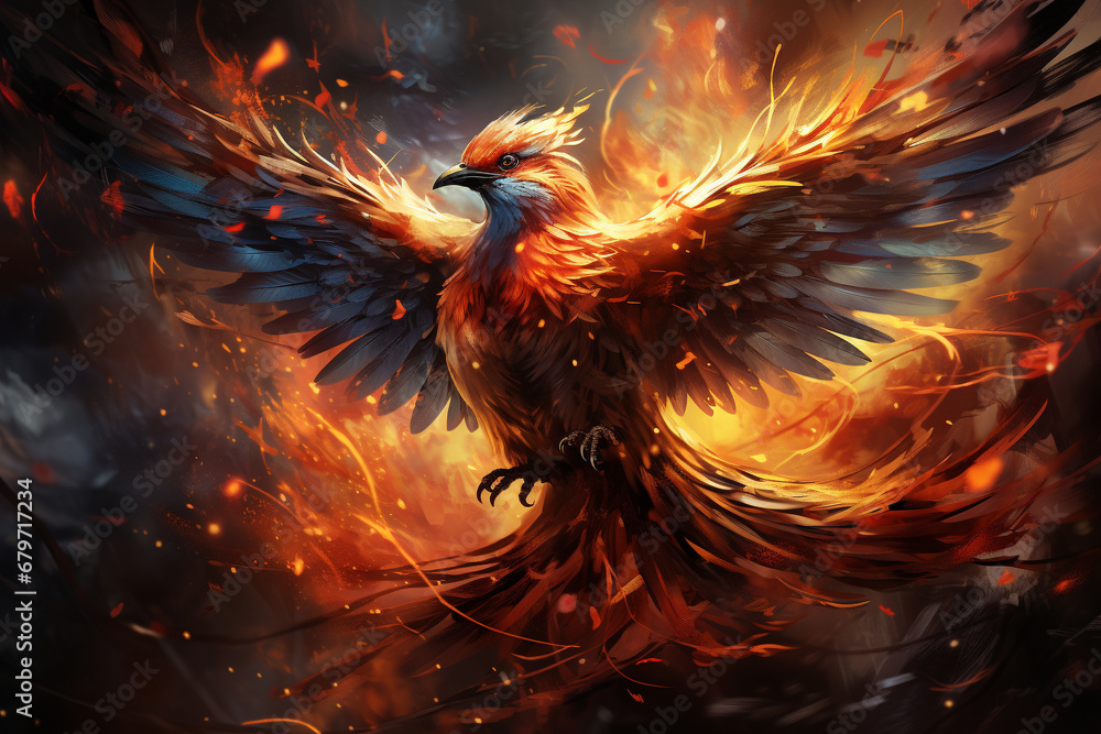 Stock-Illustration „ Captivating visual representation of the mythical phoenix, a symbol of ...