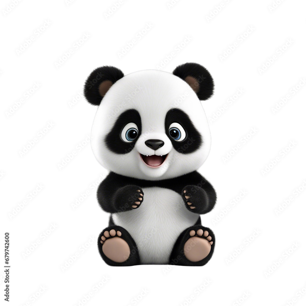 Cute Panda Bear Isolated on Transparent Background Clipart, png ...