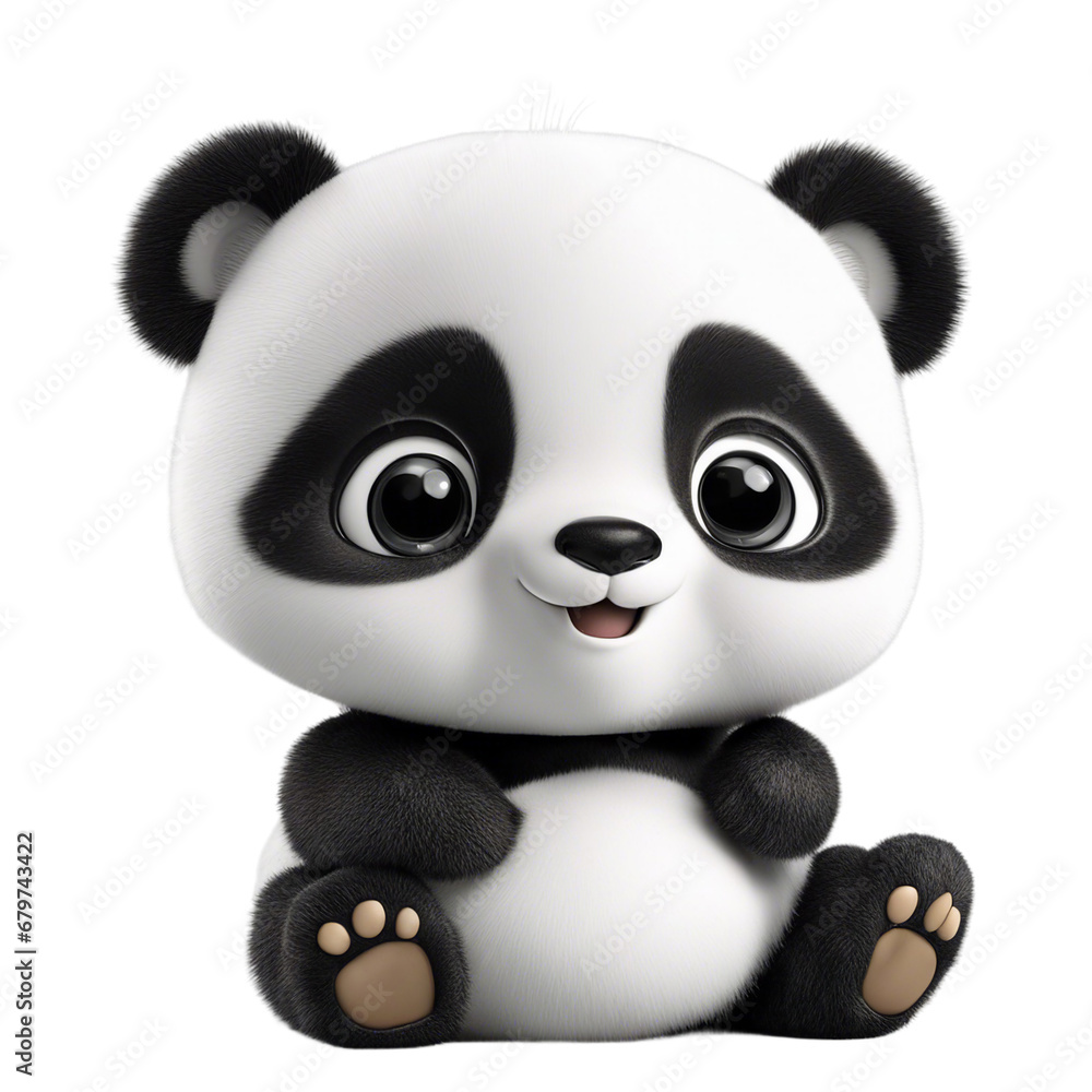 Cute Panda Bear Isolated on Transparent Background Clipart, png ...