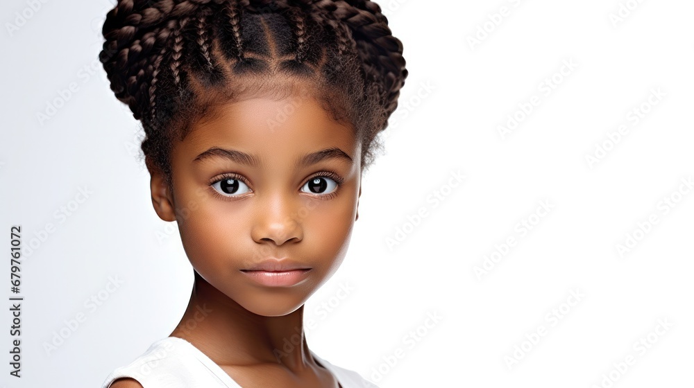 closeup photo portrait of a beautiful young children American model ...