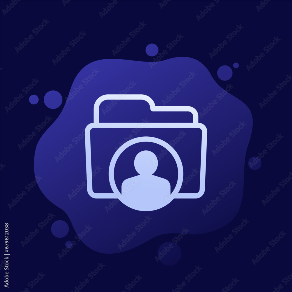 Personal folder icon for apps and web Stock Vector | Adobe Stock