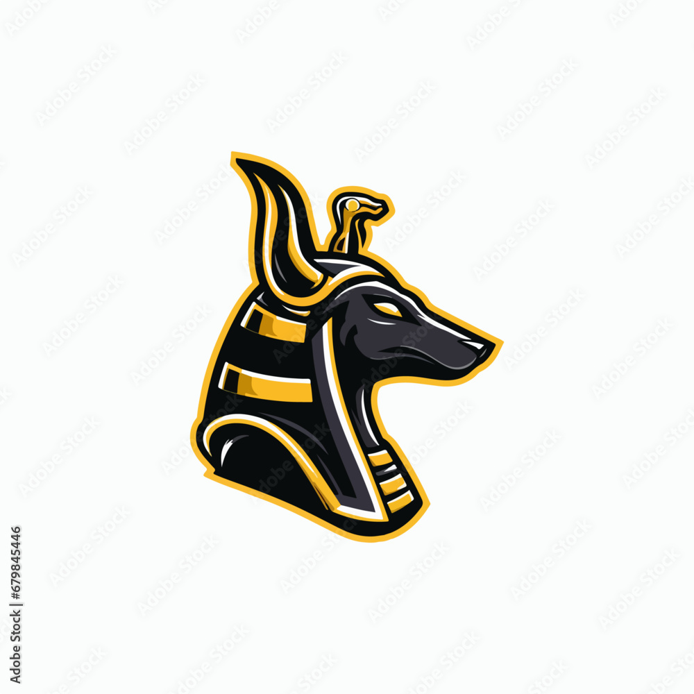 vector mascot Tutankhamun mask ancient Egyptian pharaoh logo, Ancient ...