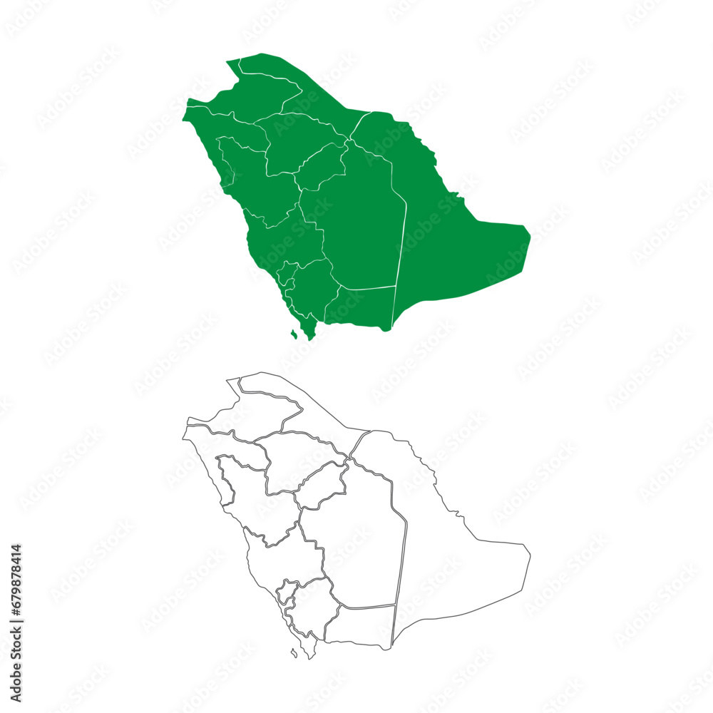 Saudi arabia map vector. National map of Saudi arabia with territory ...