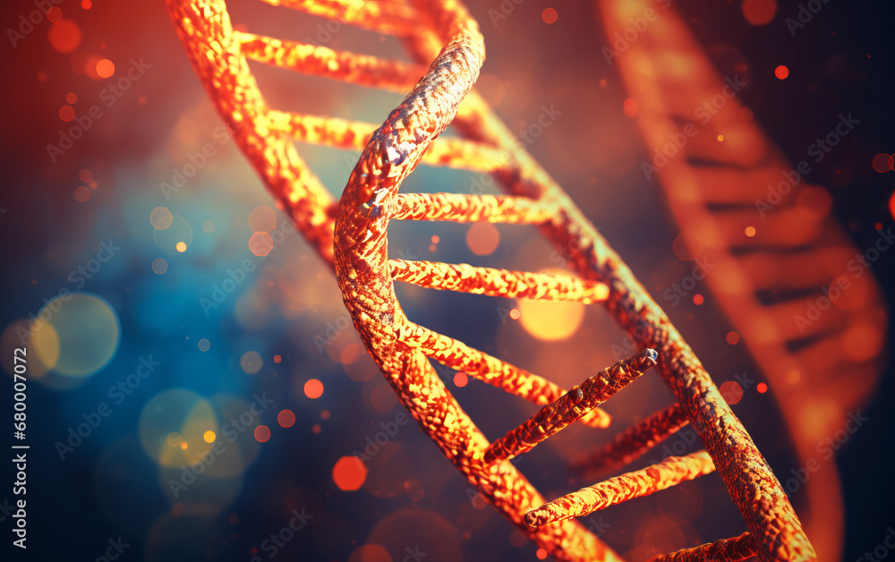 Expanded the genetic molecular structure of DNA. Digital illustration ...